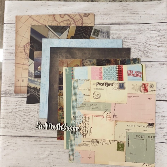 Hobby Lobby | Office | 2x12 Scrapbook Paper Lot Travel Globe Atlas Map ...